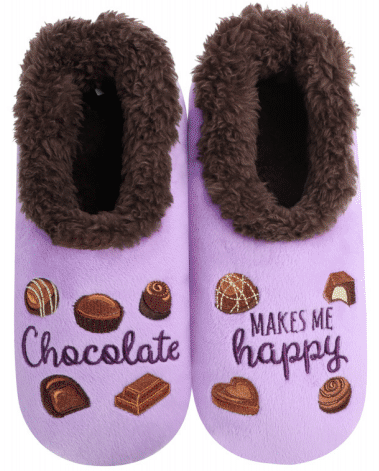Slumbies® Cosy Women's Slippers ~ Chocolate Makes Me Happy ~ XL ONLY ...
