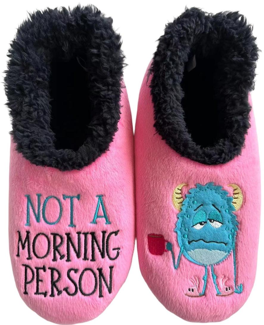 Slumbies® Cosy Women's Slippers ~ Not a Morning Person ~ Large ONLY ...